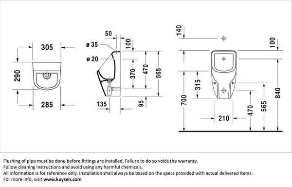 Duravit D-Code Urinal with Jet Nozzle 082830.0000 – kuysenstore